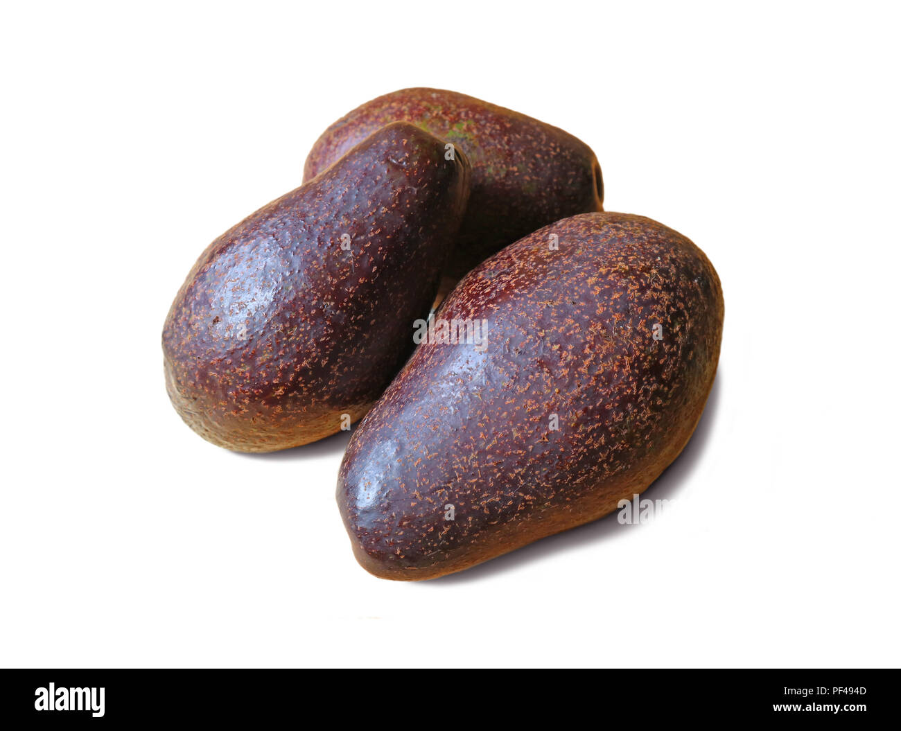 Three Ripe Avocados Whole Fruits Isolated on White Background Stock ...