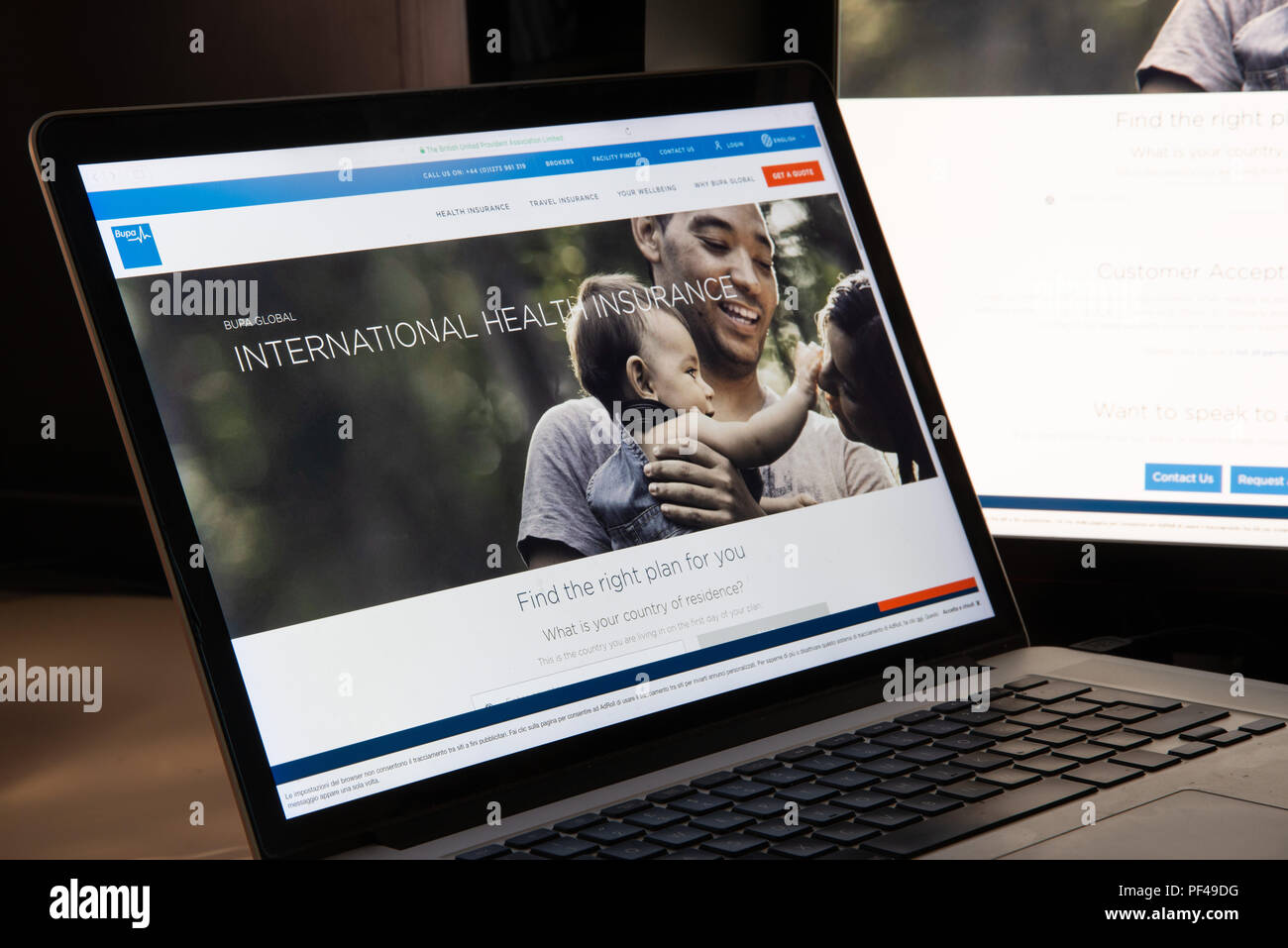 Milan, Italy - August 15, 2018: Bupa Arabia insurance website homepage ...