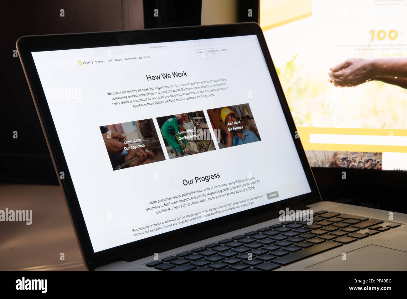 Milan, Italy - August 15, 2018: charity water NGO website homepage ...