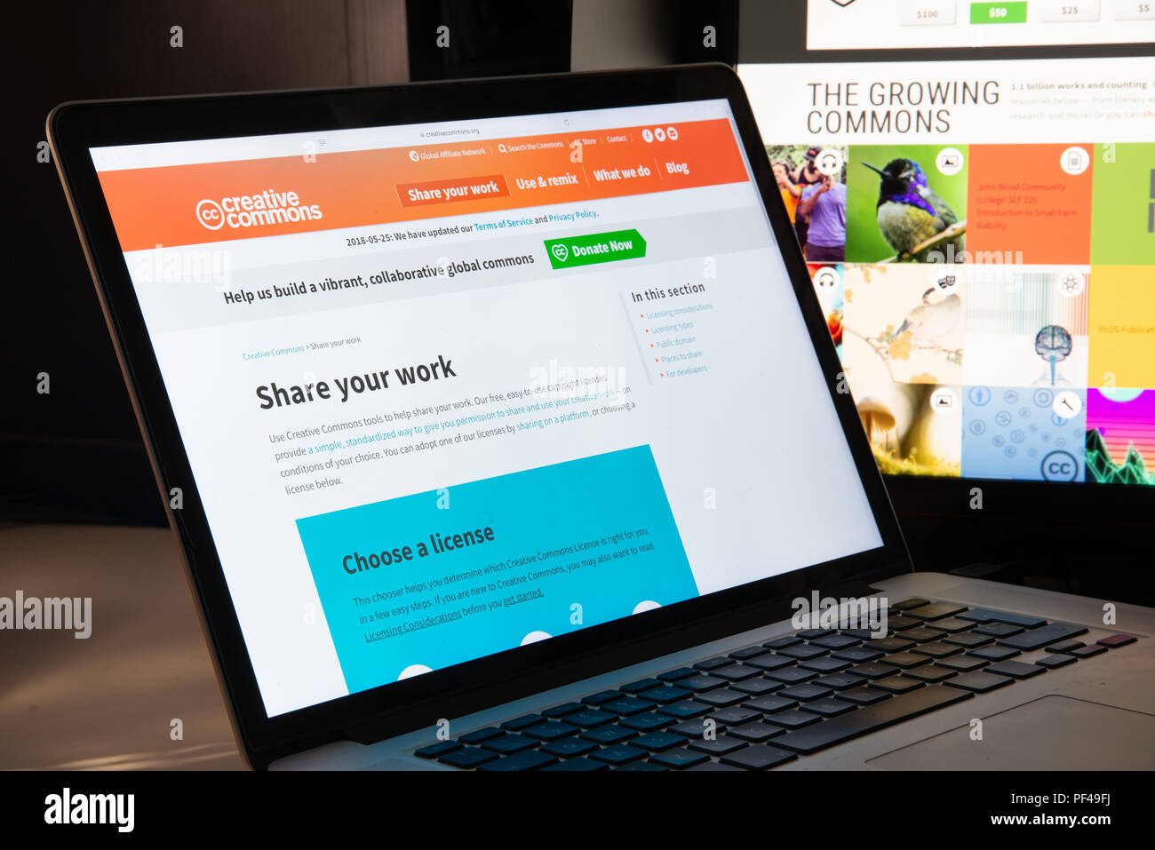 Milan, Italy - August 15, 2018: Creative Commons NGO website homepage ...