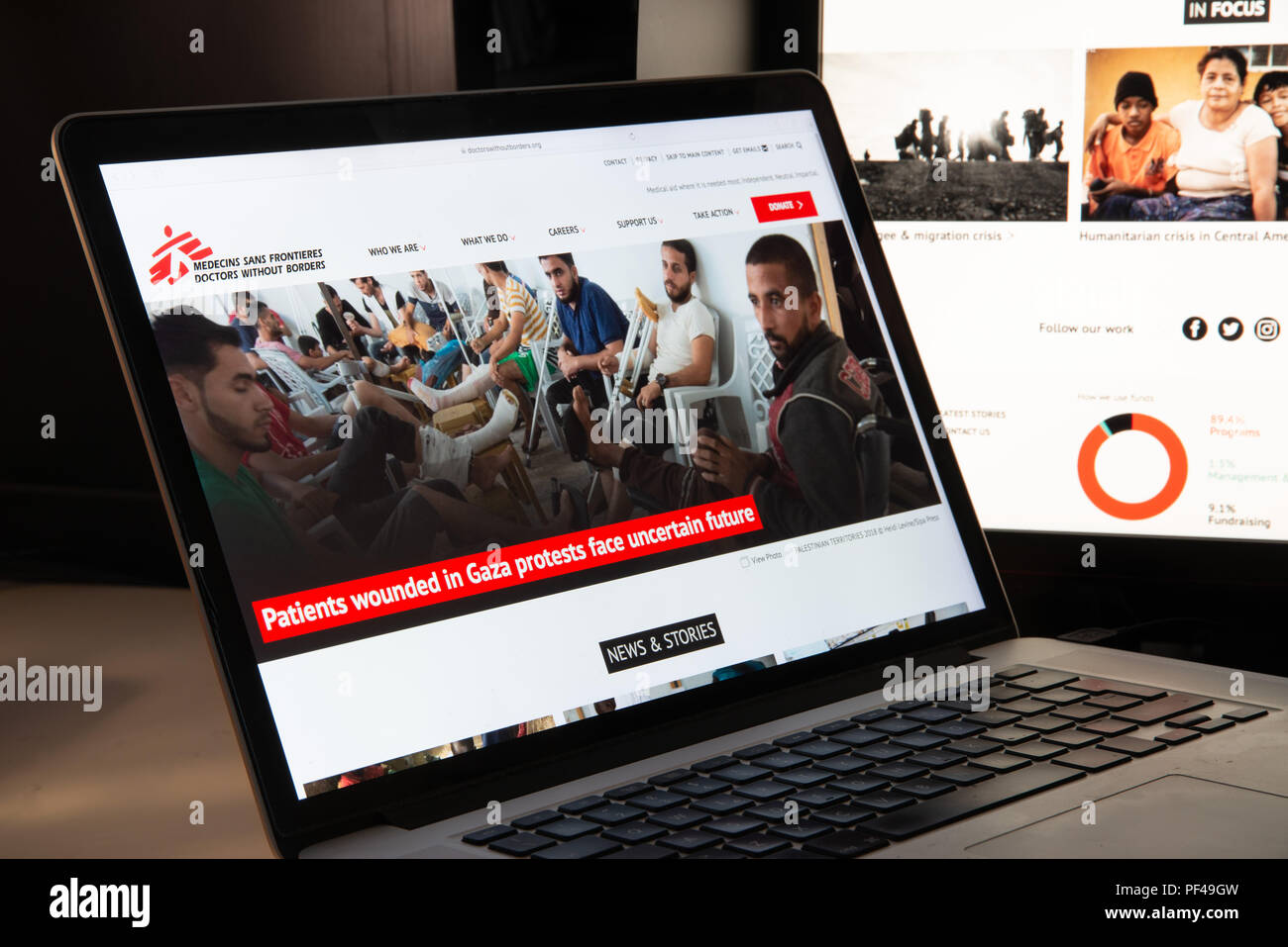 Milan, Italy - August 15, 2018: Doctors without borders NGO website ...