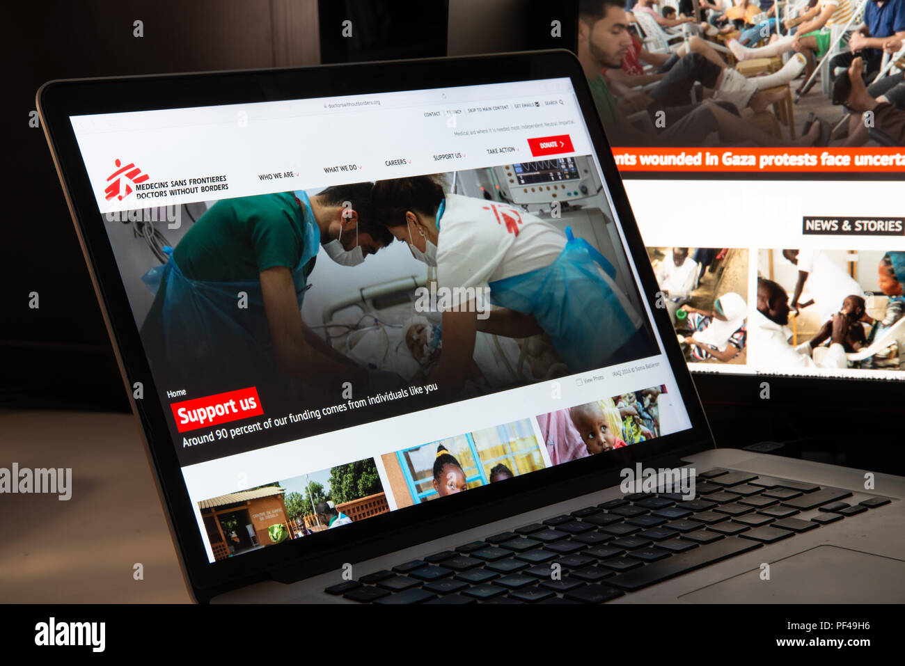 Milan, Italy - August 15, 2018: Doctors without borders NGO website ...