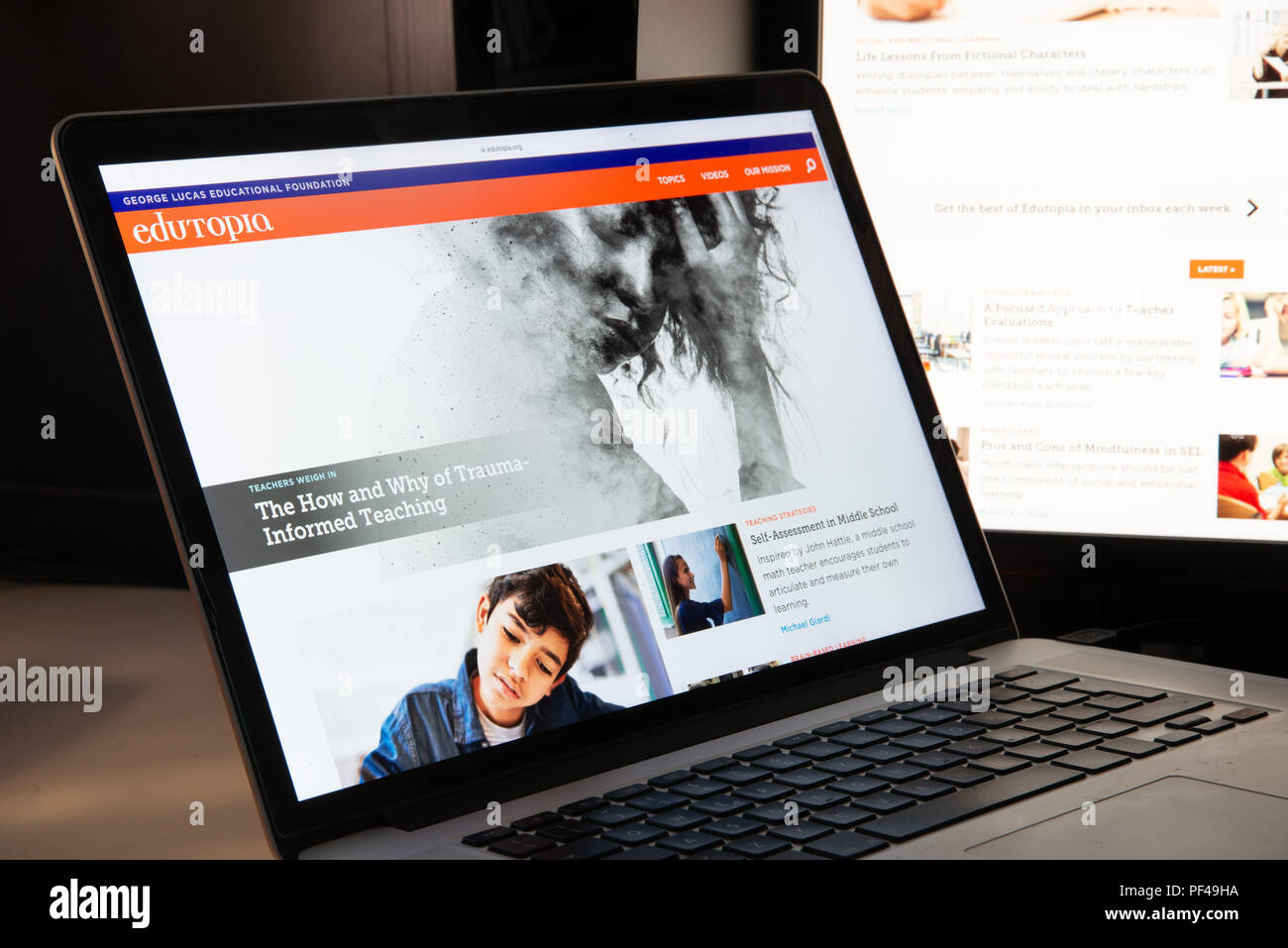 Milan, Italy - August 15, 2018: edutopia NGO website homepage. edutopia ...