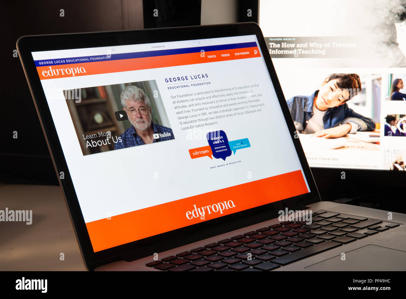 Milan, Italy - August 15, 2018: edutopia NGO website homepage. edutopia ...