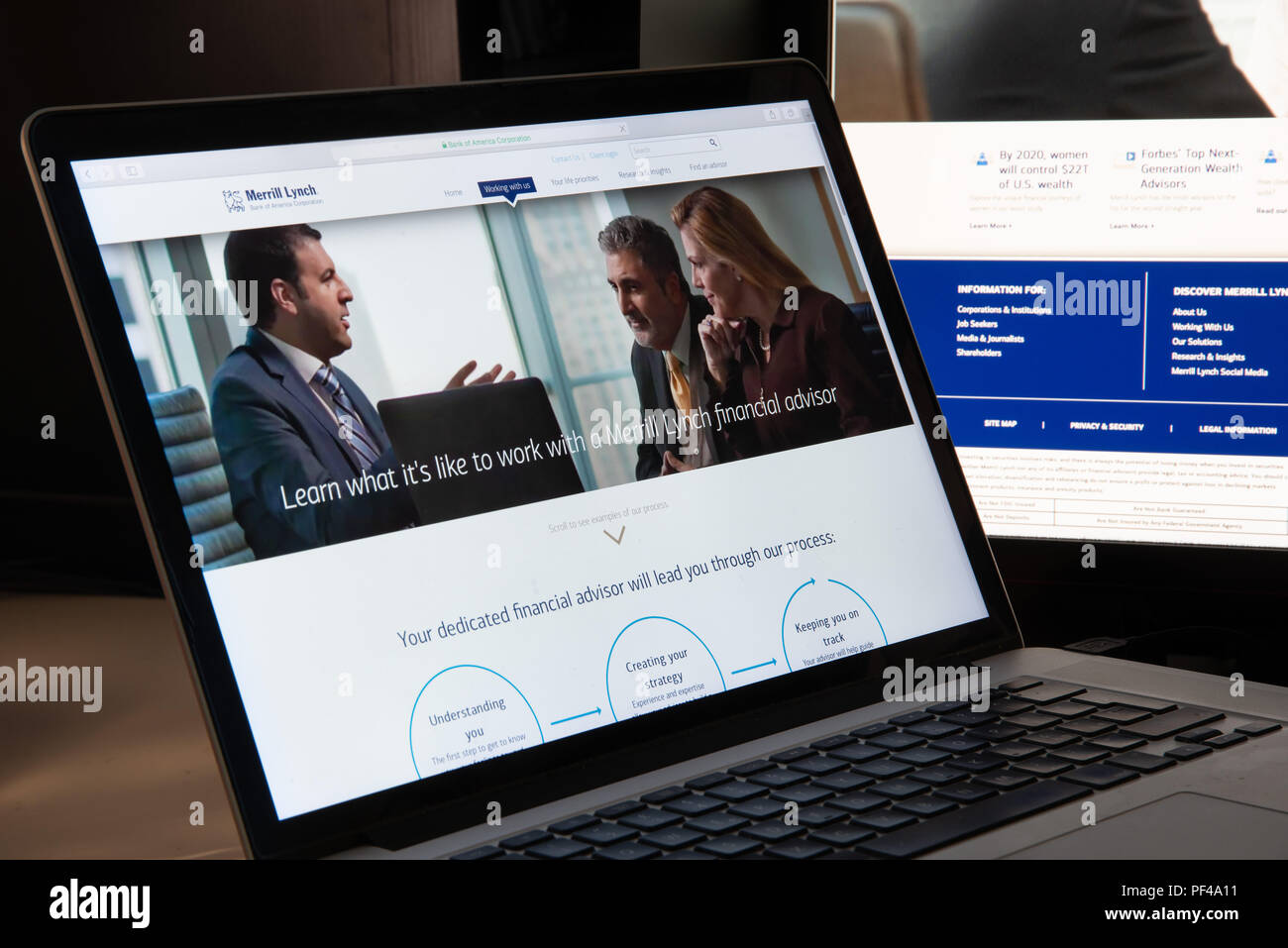 Milan, Italy - August 15, 2018: Merrill Lynch online banking website ...