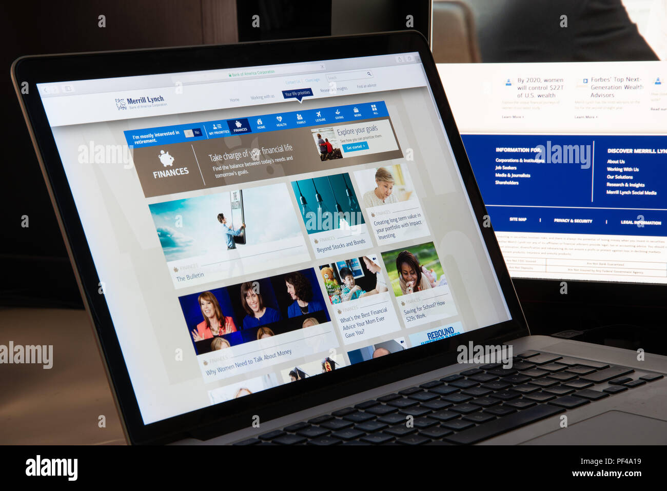 Milan, Italy - August 15, 2018: Merrill Lynch online banking website ...