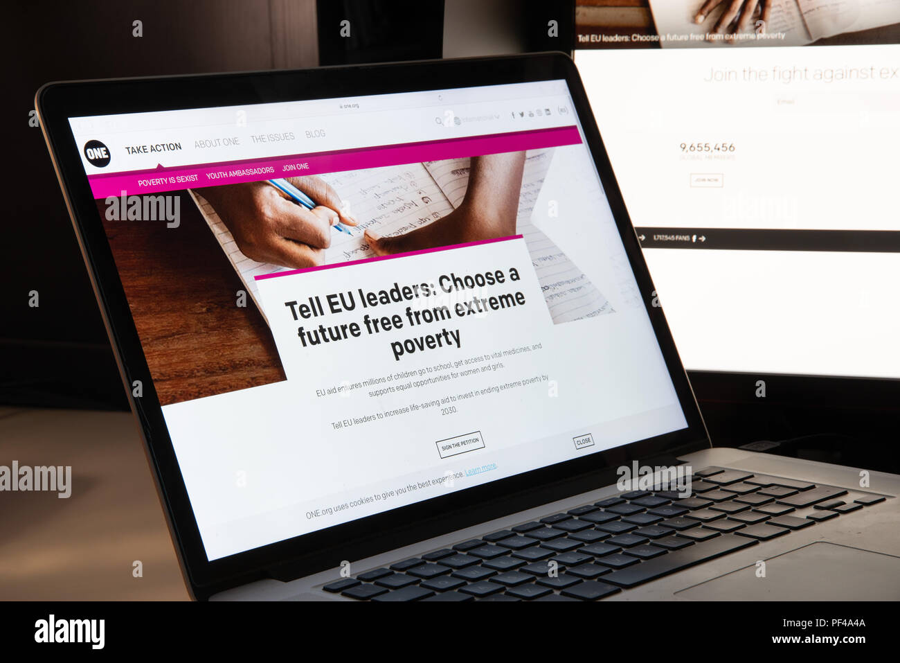 Milan, Italy - August 15, 2018: ONE Campaign NGO website homepage. ONE ...