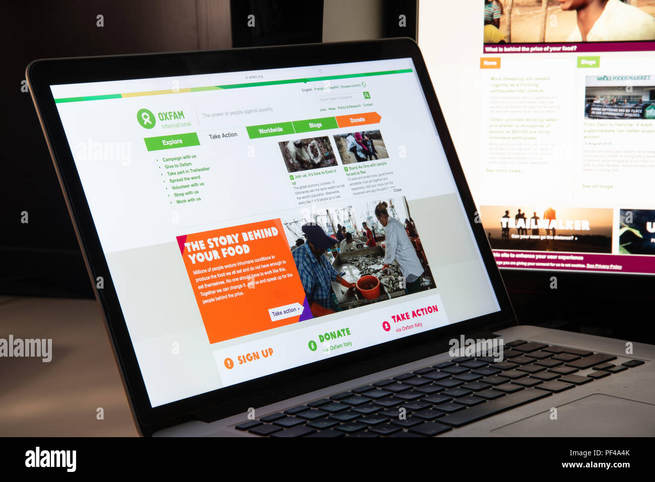 Milan, Italy - August 15, 2018: Oxfam International NGO website ...