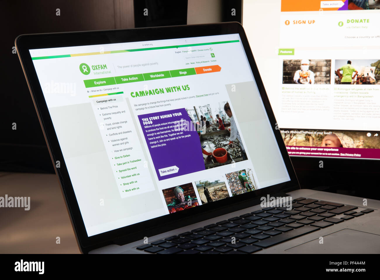 Milan, Italy - August 15, 2018: Oxfam International NGO website ...