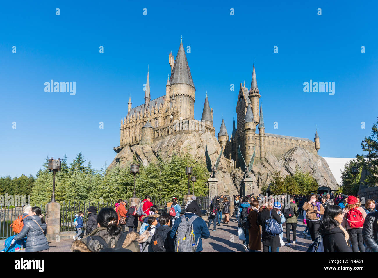 Osaka, Japan - Nov 24, 2017: Hogwarts castle in The Wizarding World of ...