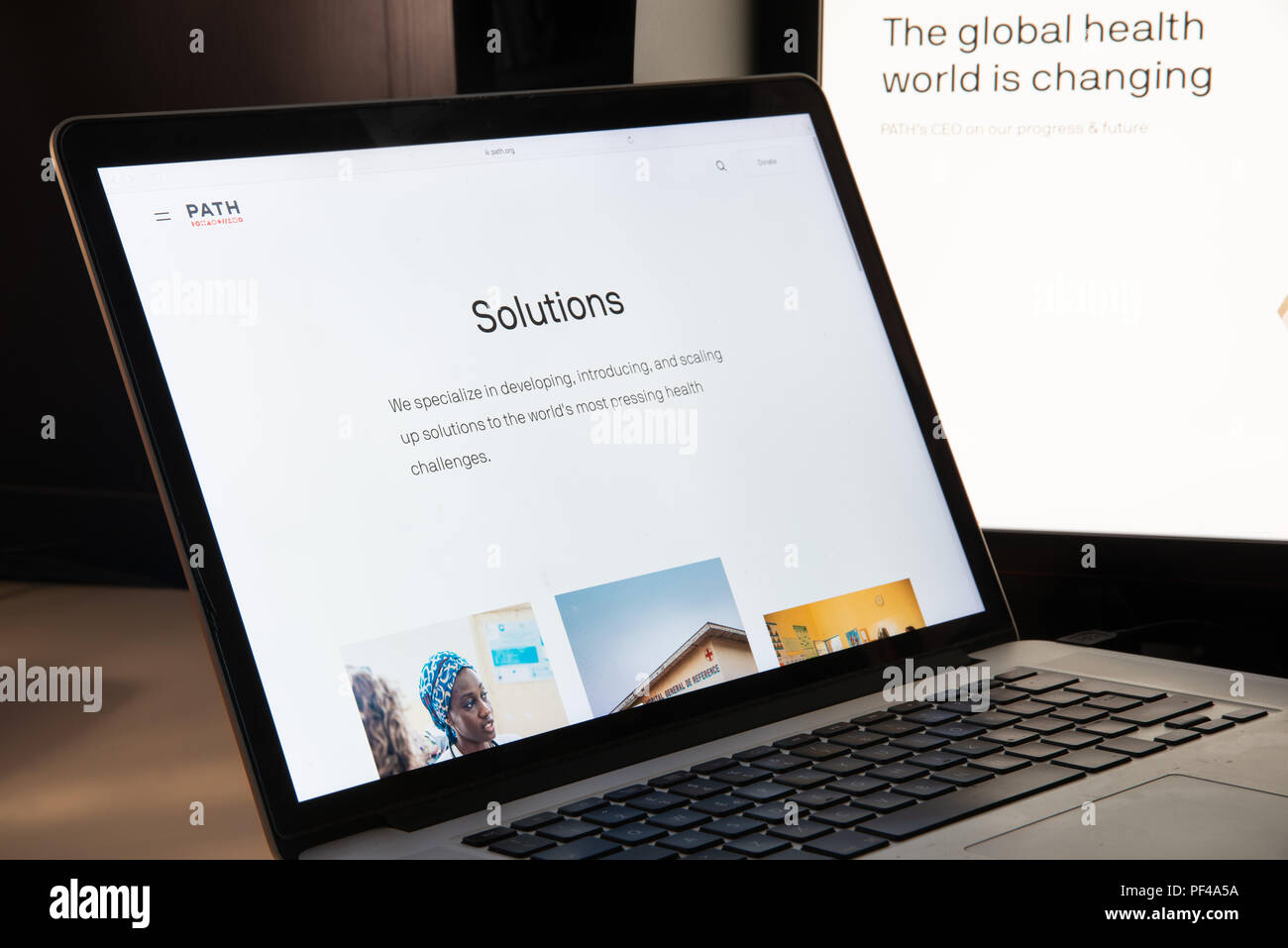 Milan, Italy - August 15, 2018: Path NGO website homepage. Path logo ...