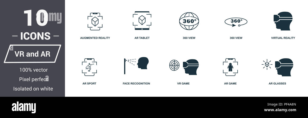 AR and VR icons set. Premium quality symbol collection. AR and VR icon ...