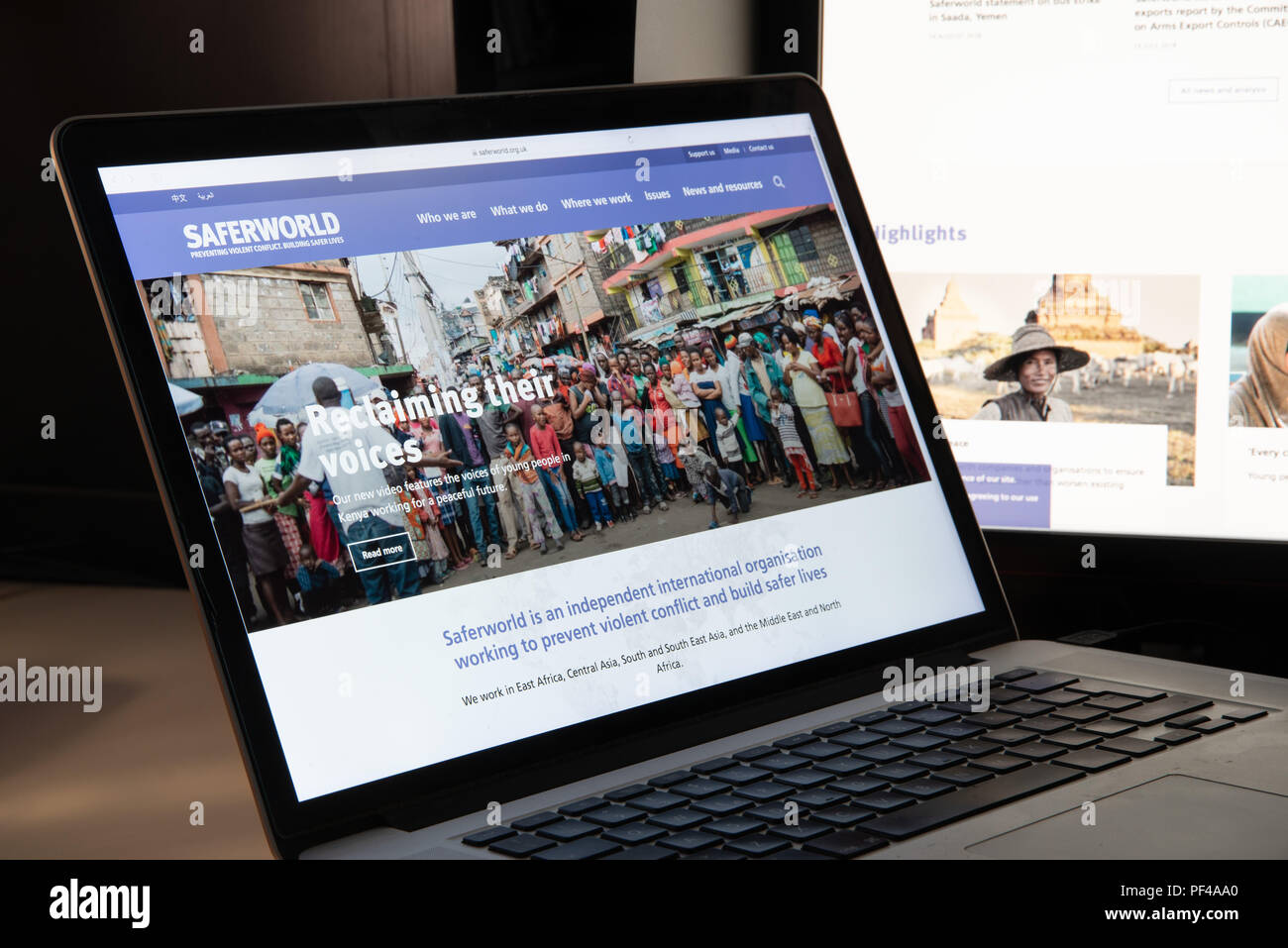 Milan, Italy - August 15, 2018: Saferworld NGO website homepage ...