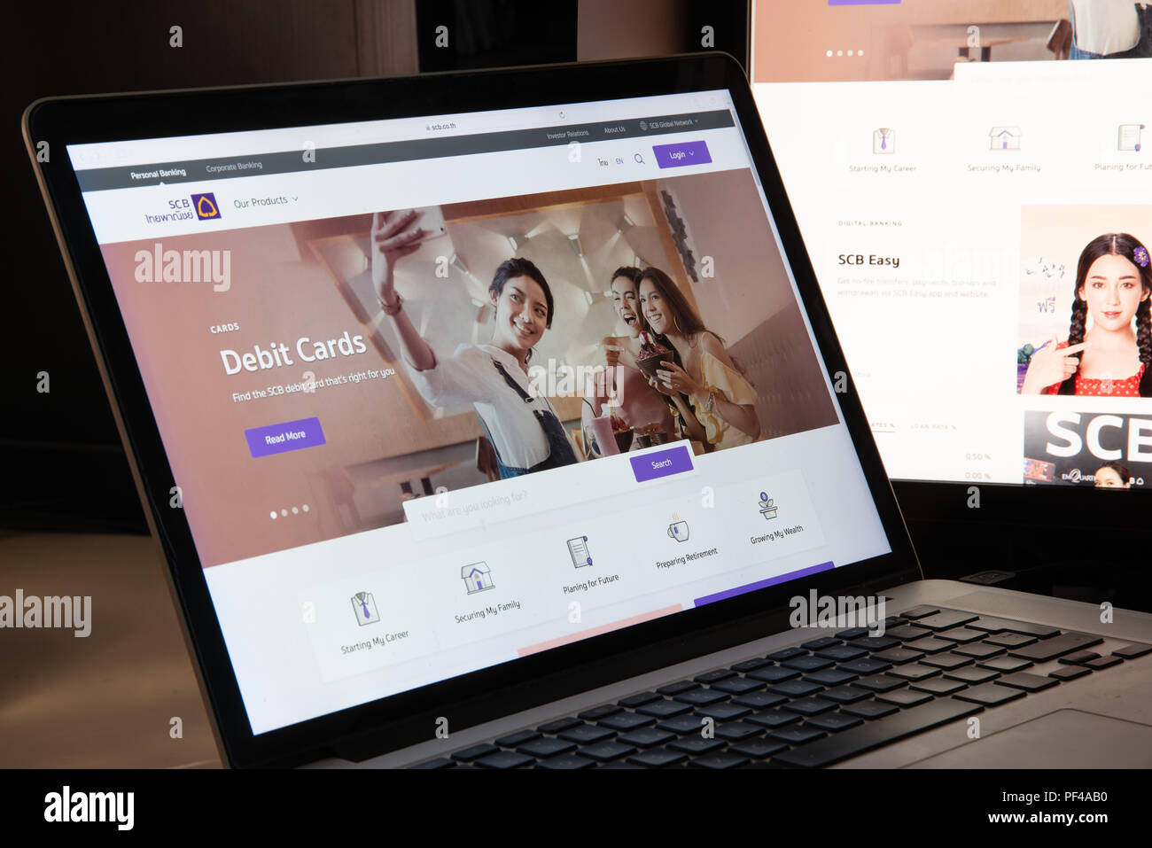 Milan, Italy - August 15, 2018: SCB Thailand online banking website ...