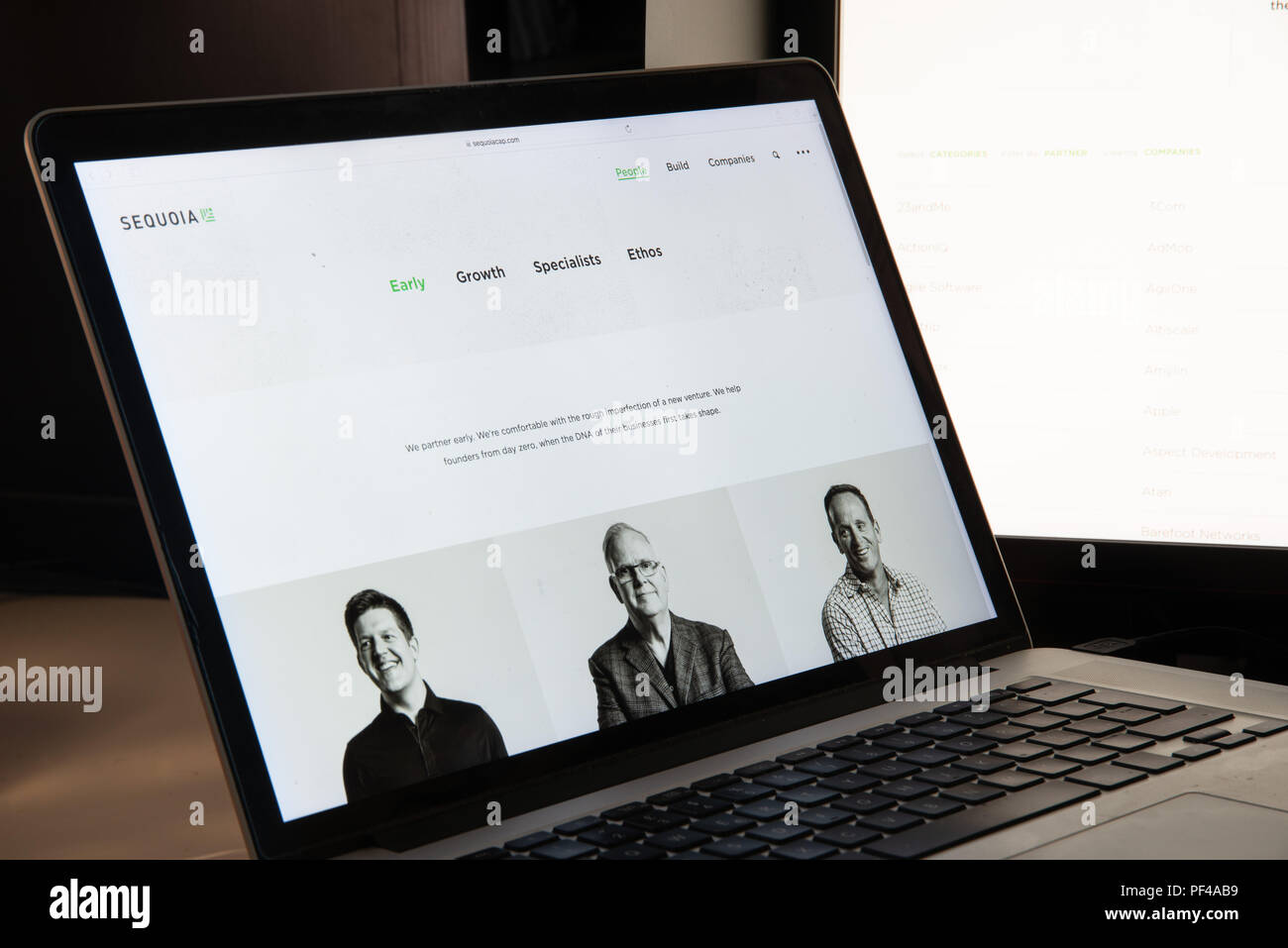 Milan, Italy - August 15, 2018: Sequoia cap bank online banking website ...