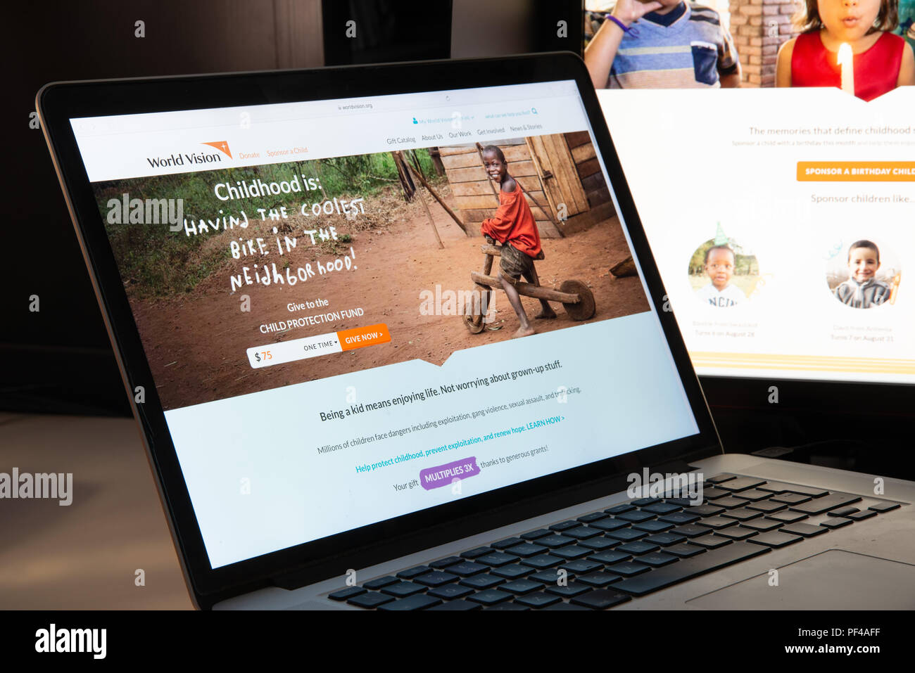 Milan, Italy - August 15, 2018: World Vision NGO website homepage ...