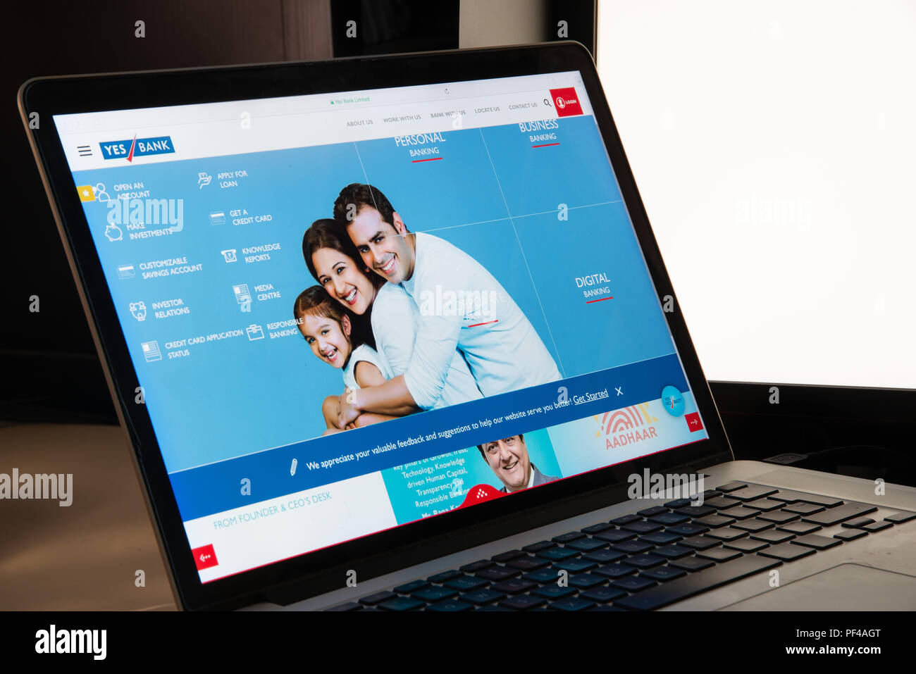 Milan, Italy - August 15, 2018: YES BANK online banking website ...