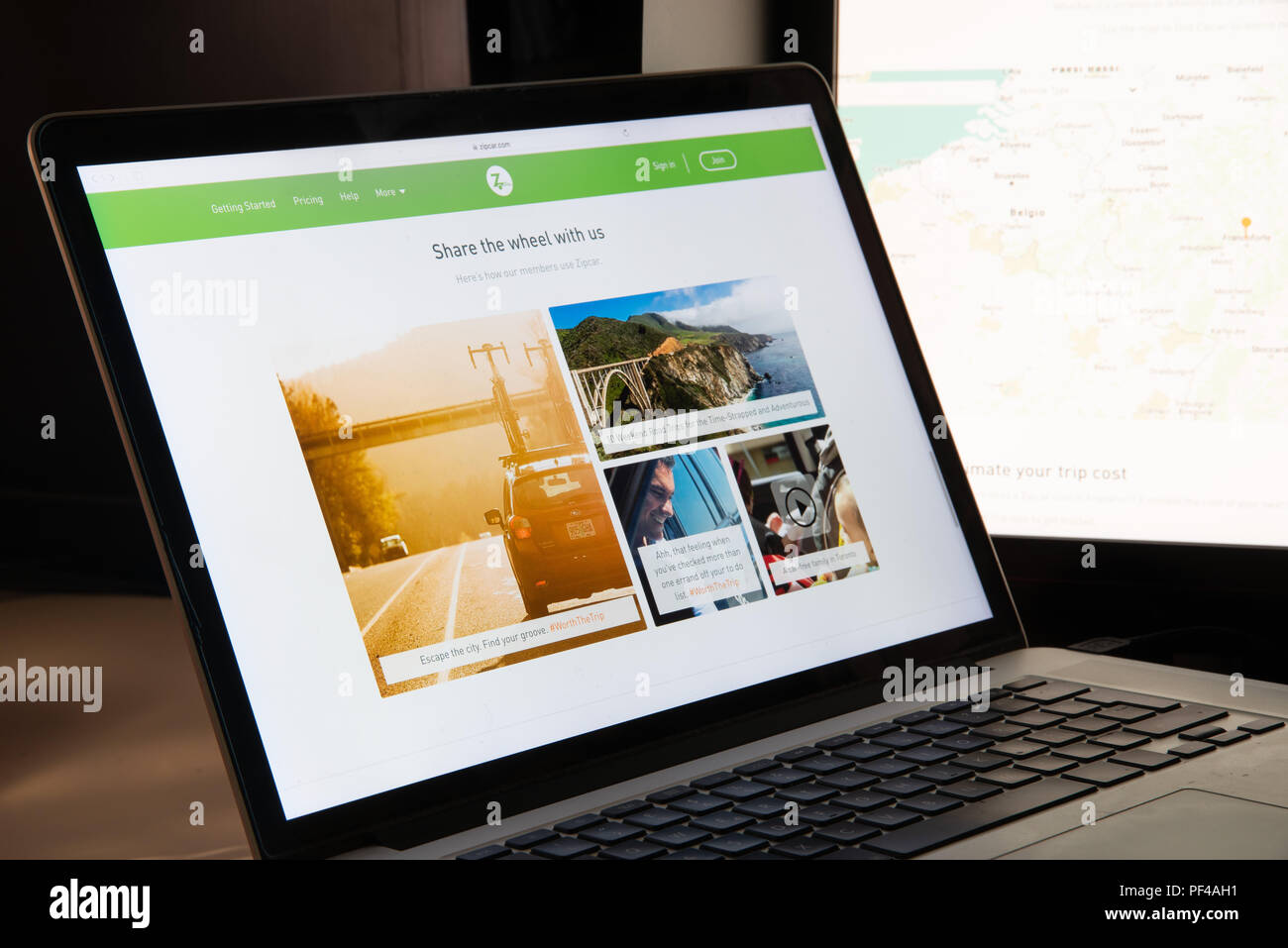 Milan, Italy - August 15, 2018: Zipcar website homepage. Zipcar logo ...