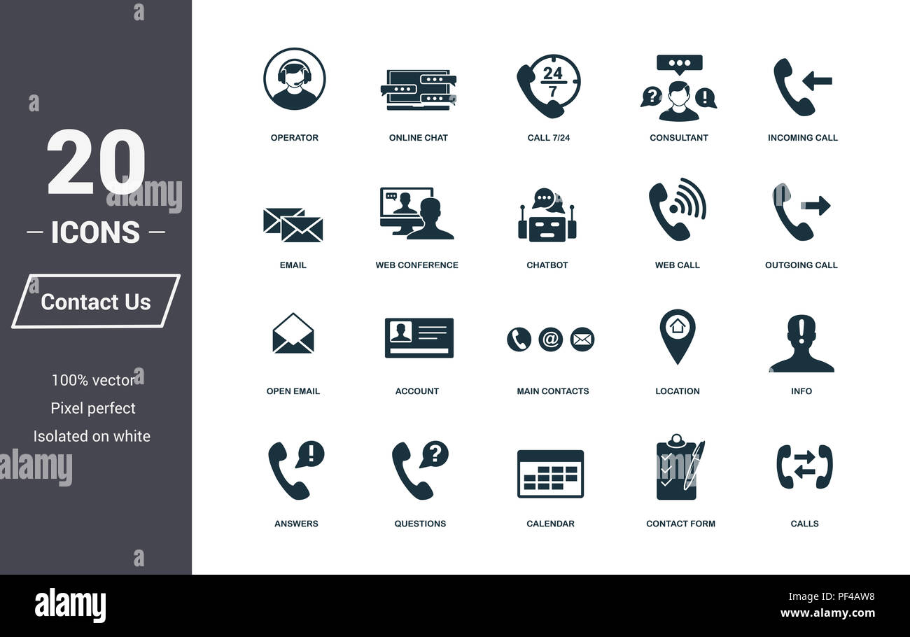Contact us icons set. Premium quality symbol collection. Contact us ... Contact us icons set. Premium quality symbol collection. Contact us ...