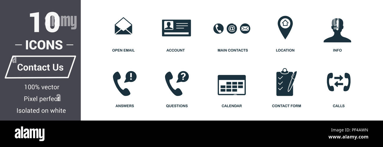 Website contact us symbol icons hi-res stock photography and images - Alamy