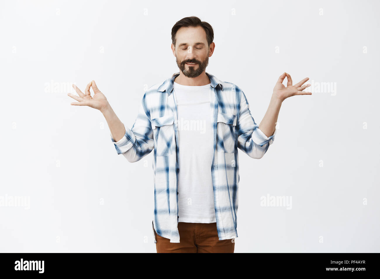 Man zen happy portrait hi-res stock photography and images - Alamy