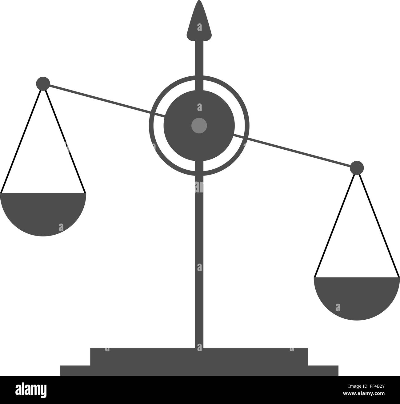 The icon scales with empty bowls for weighing, a flat image Stock ...