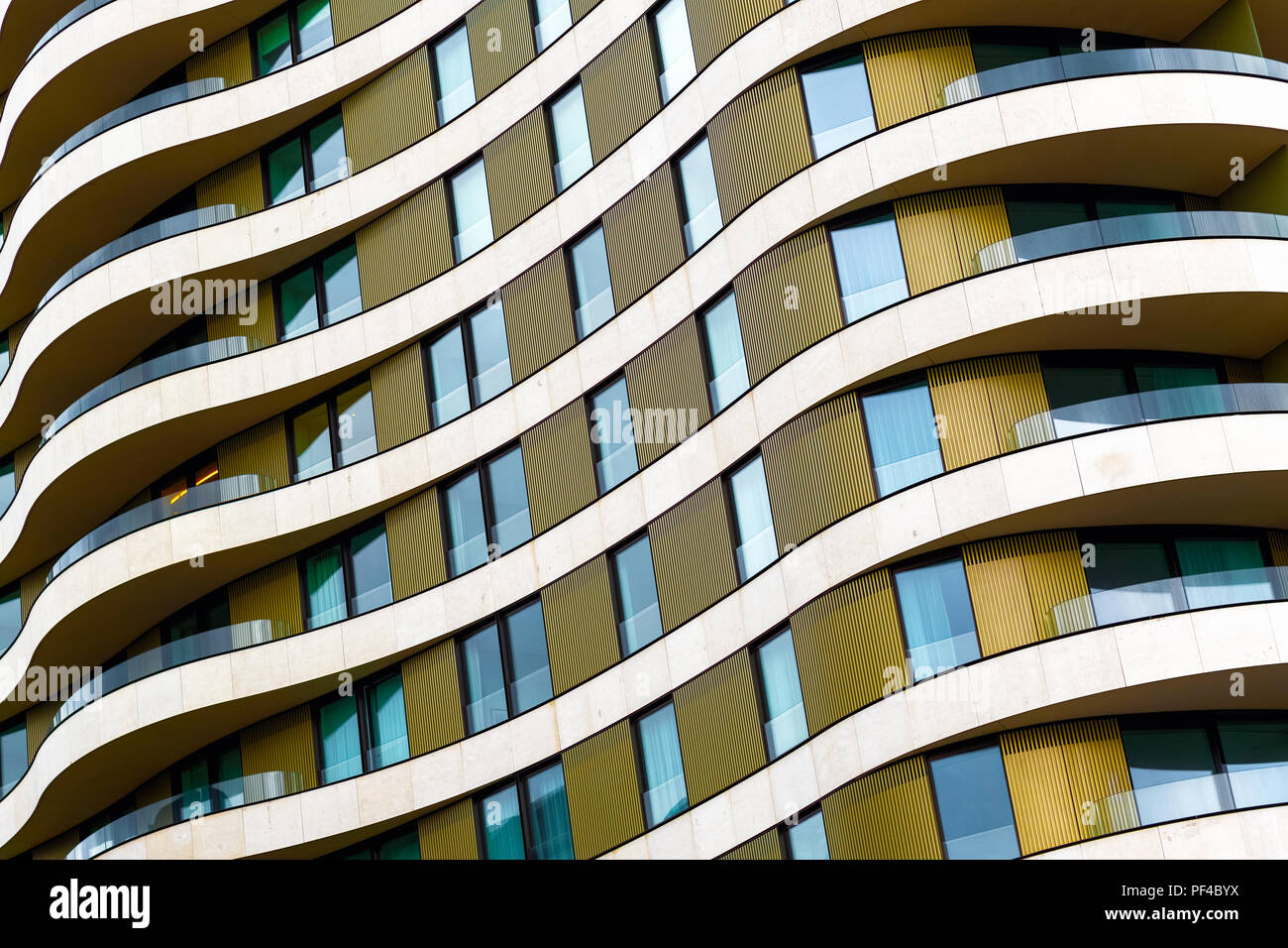 Architectural abstract, exterior of a modern apartment in London Stock ...