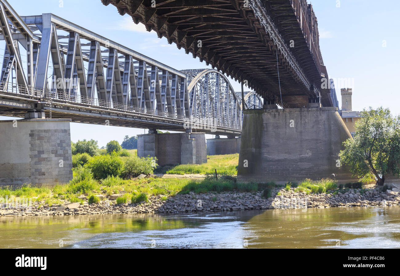 Tczew in Gdansk Pomerania, Poland. Bridges on Vistula are Tczew's main ...