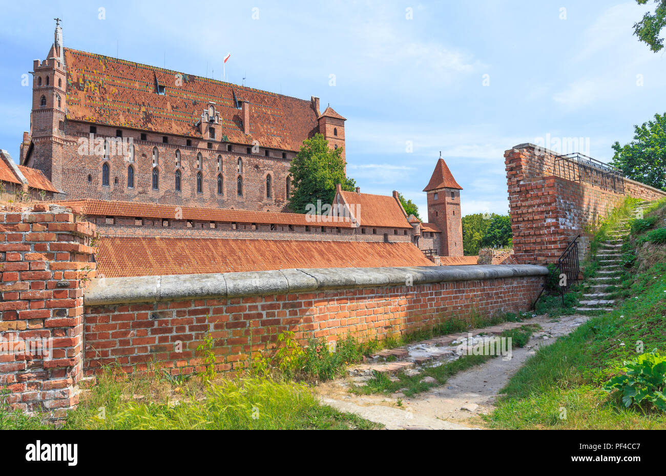 A medieval, built of red brick, castle of Teutonic Order in Malbork ...