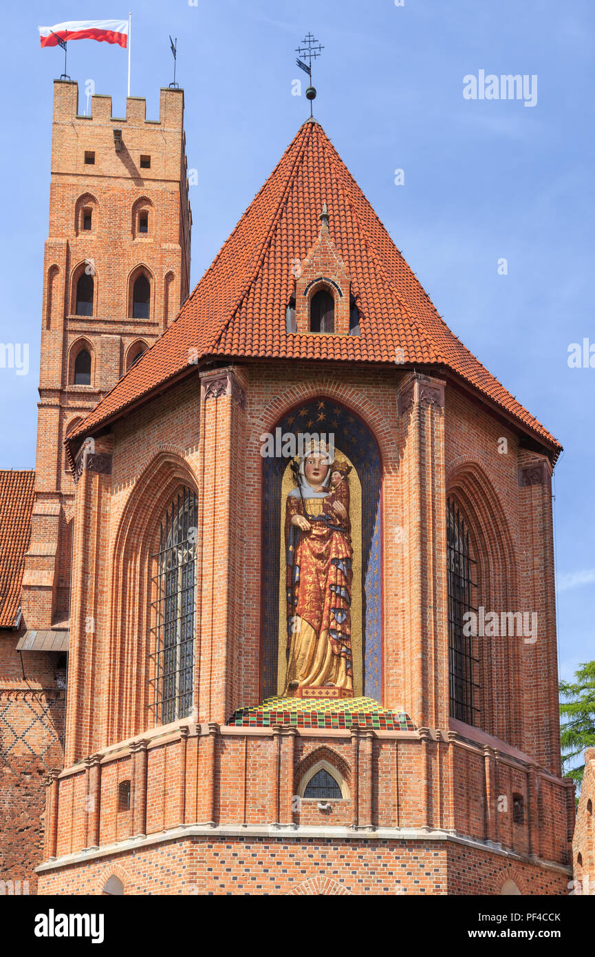 A fragment of south side of medieval, built of red brick, castle of ...