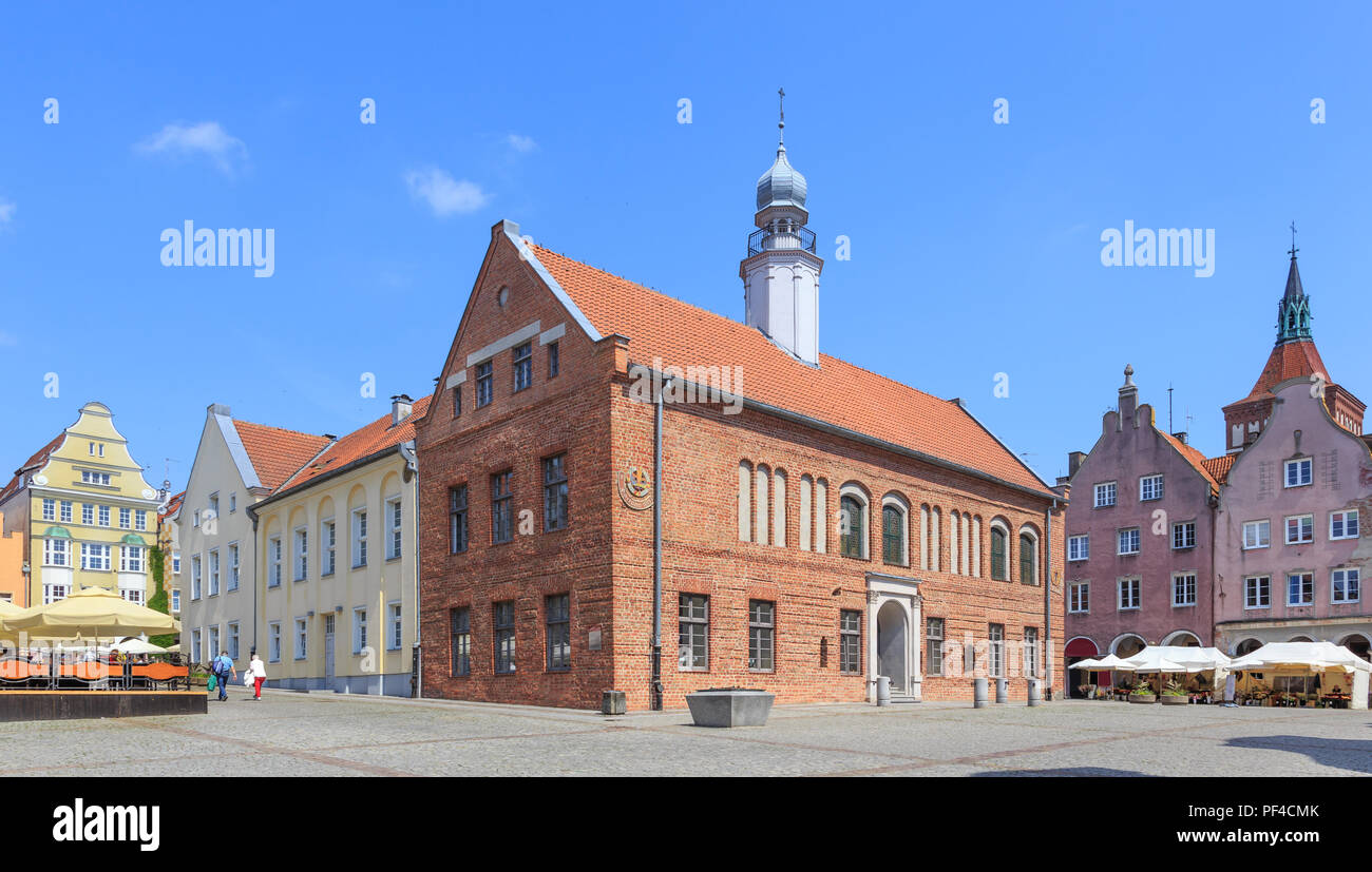 Olsztyn, Poland - Late gothic Old Town Hall on Old Town Market Square ...