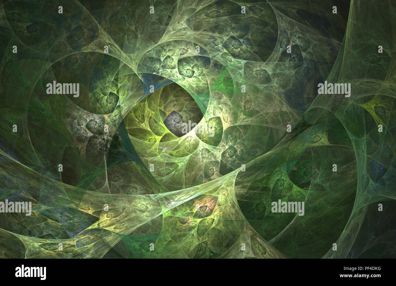 An abstract computer generated modern fractal design on dark background ...