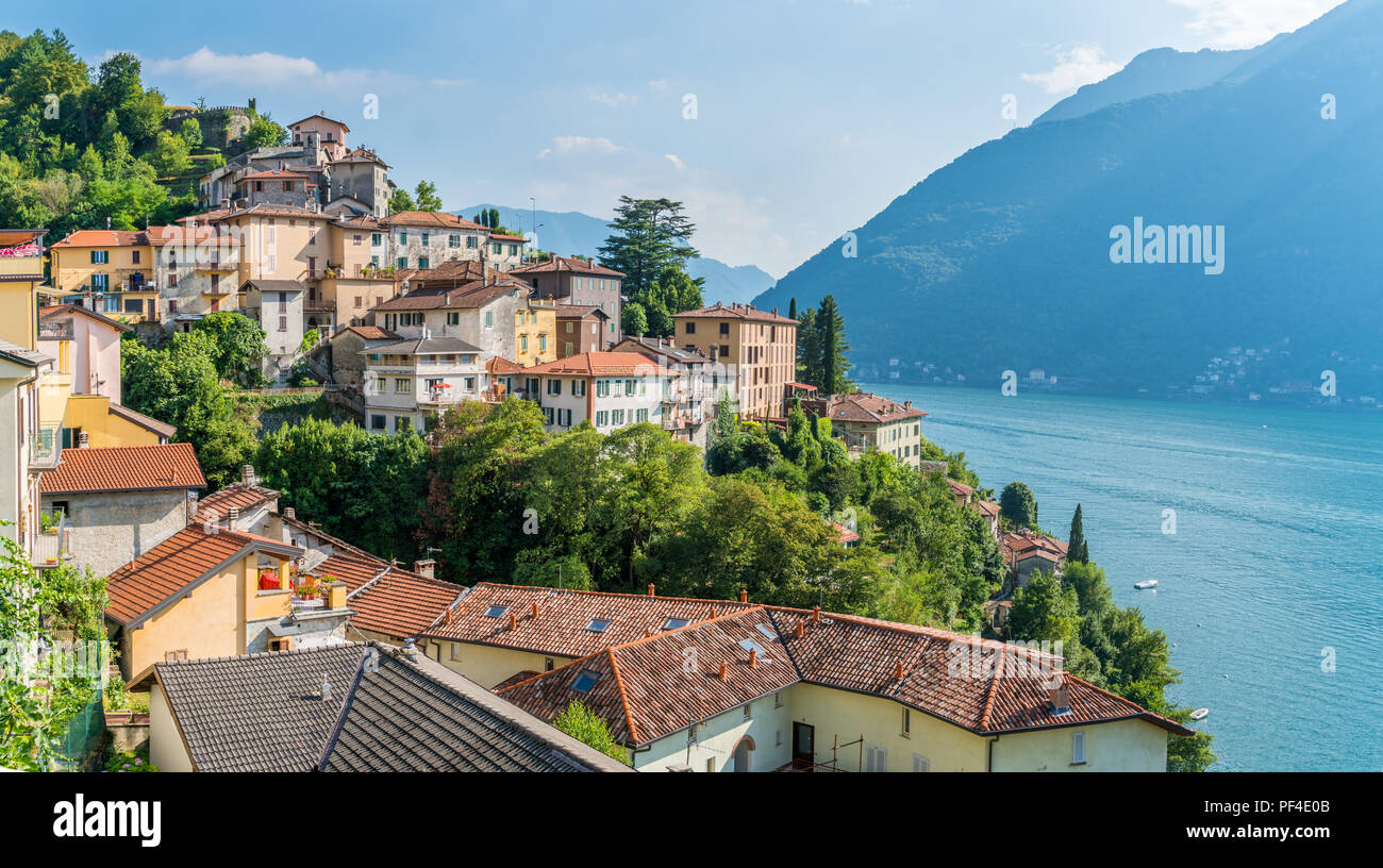Scenic sight in Nesso, beautiful village on Lake Como, Lombardy, Italy ...