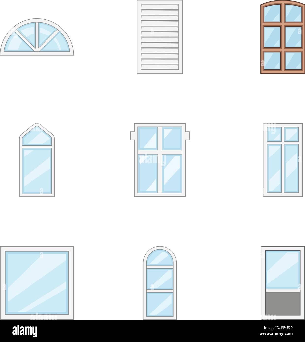 Windowed mode icons set, cartoon style Stock Vector Image & Art - Alamy