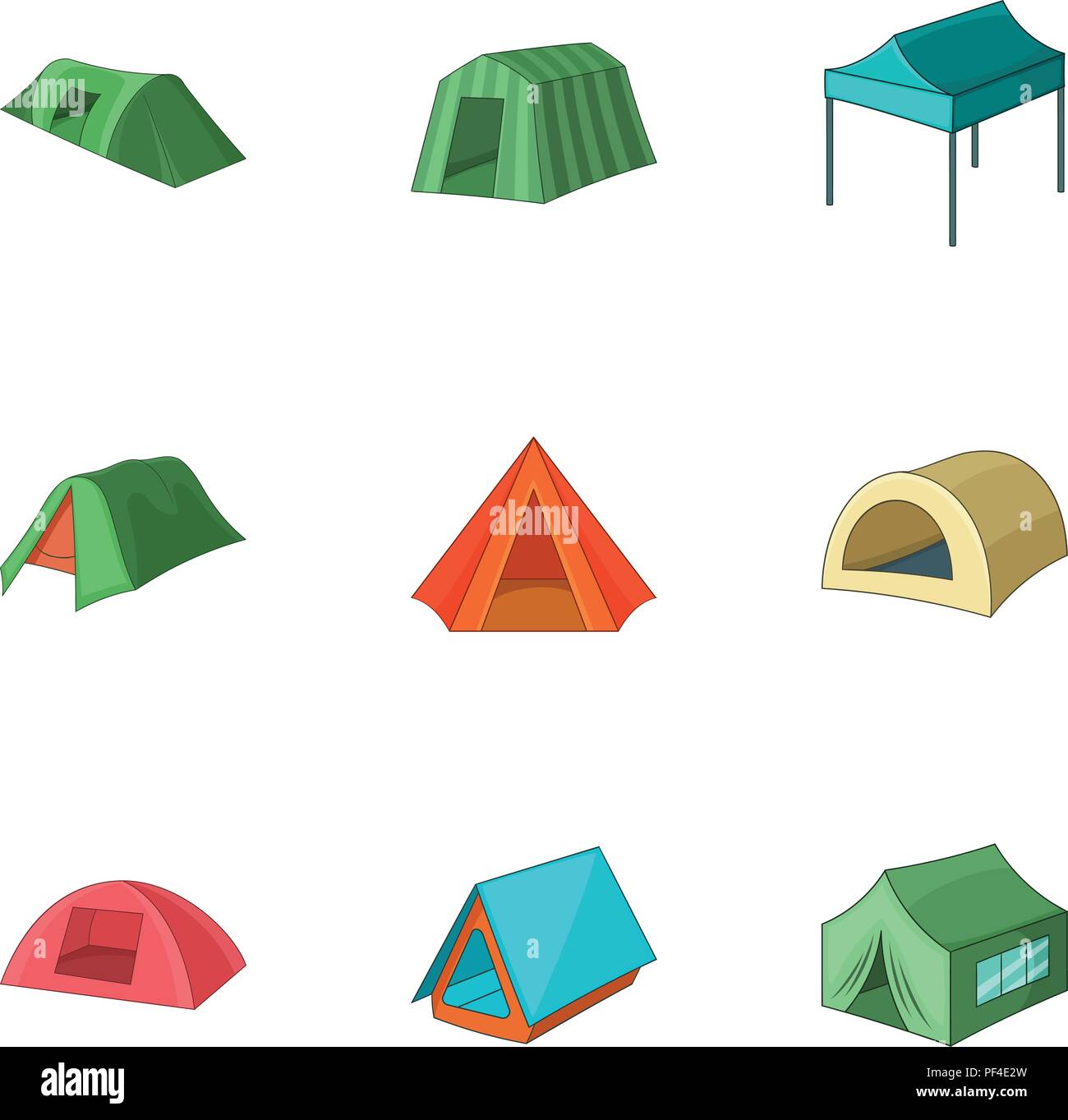 Tent shop icons set, cartoon style Stock Vector Image & Art - Alamy