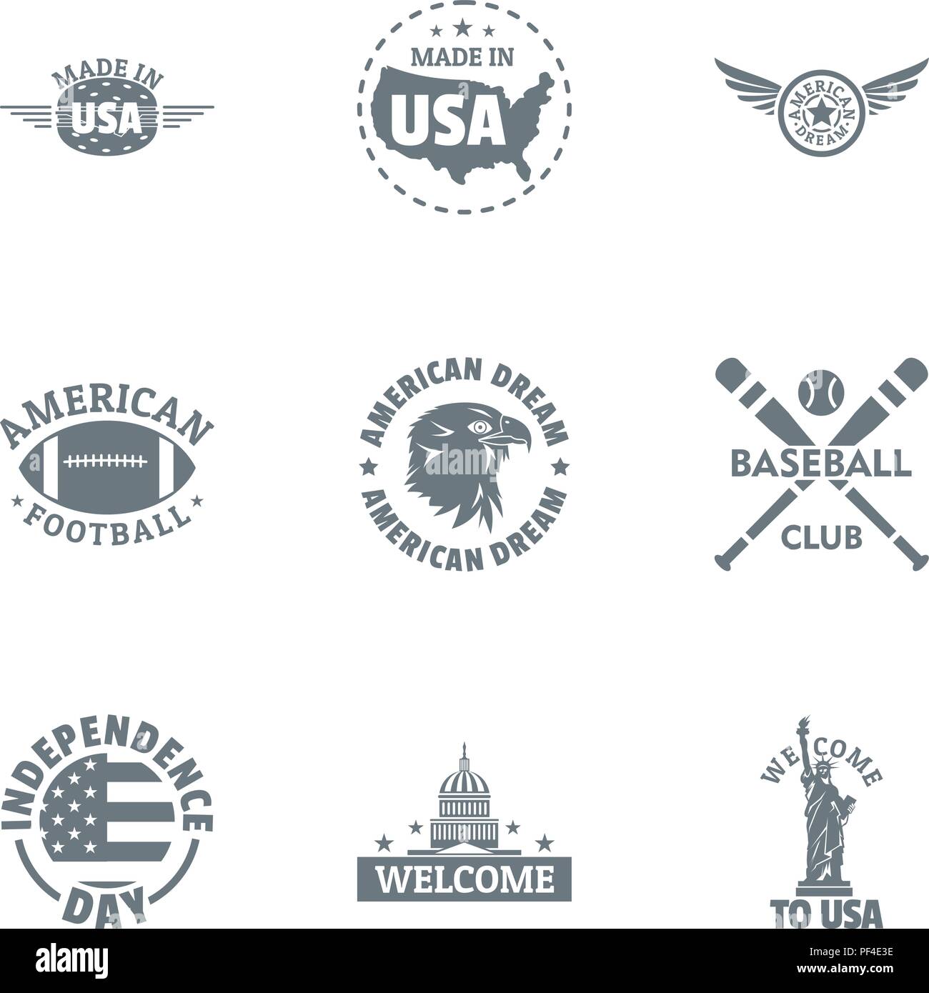 USA baseball logo set, simple style Stock Vector Image & Art - Alamy