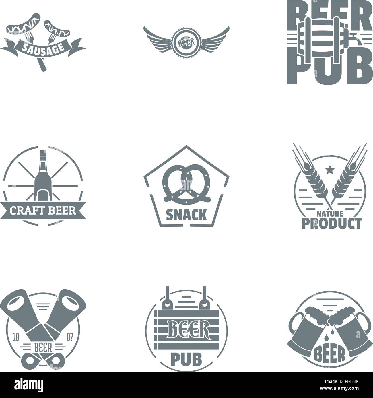 Craft beer logo set, simple style Stock Vector Image & Art - Alamy