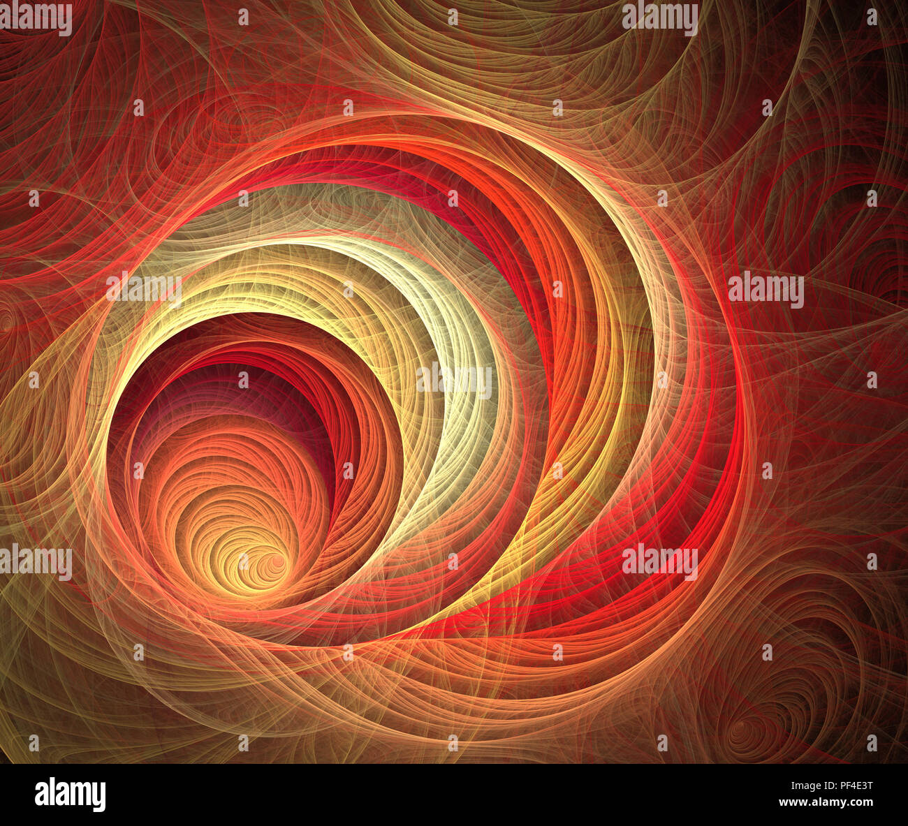 An abstract computer generated modern fractal design on dark background ...