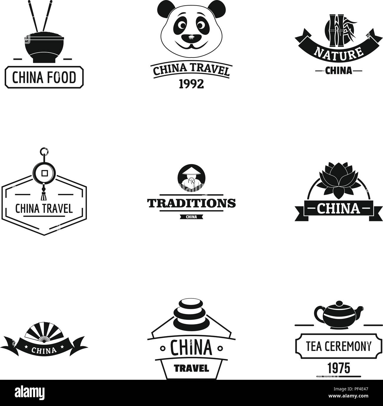 China tea logo set, simple style Stock Vector Image & Art - Alamy
