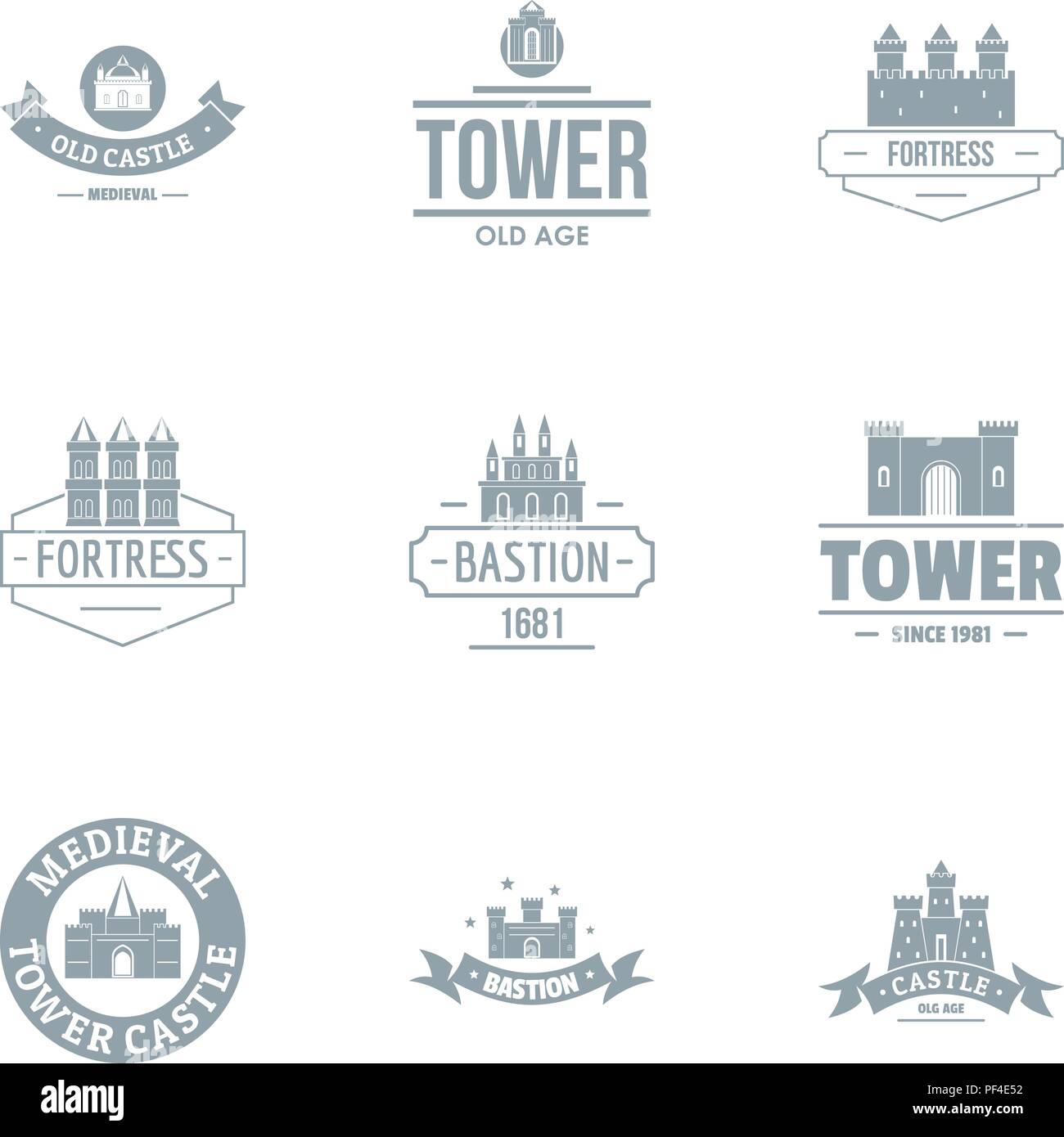 Tower castle logo set, simple style Stock Vector Image & Art - Alamy