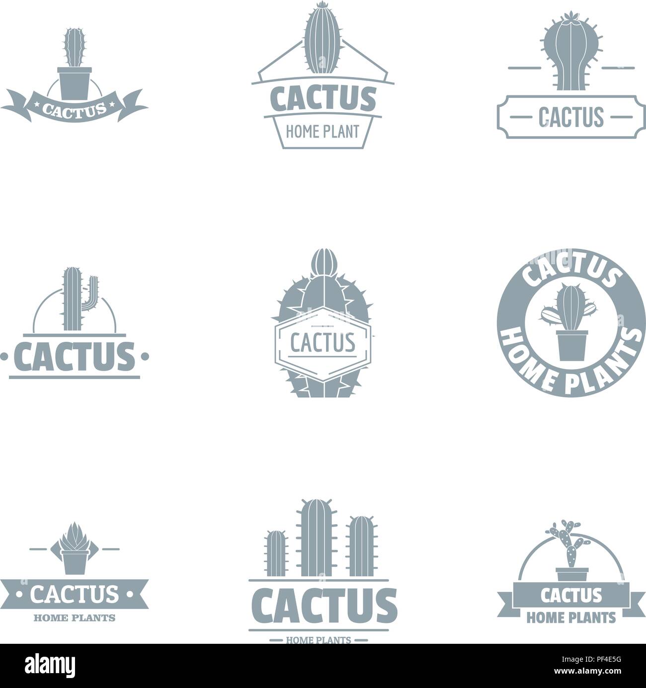 Desert flower logo set, simple style Stock Vector Image & Art - Alamy