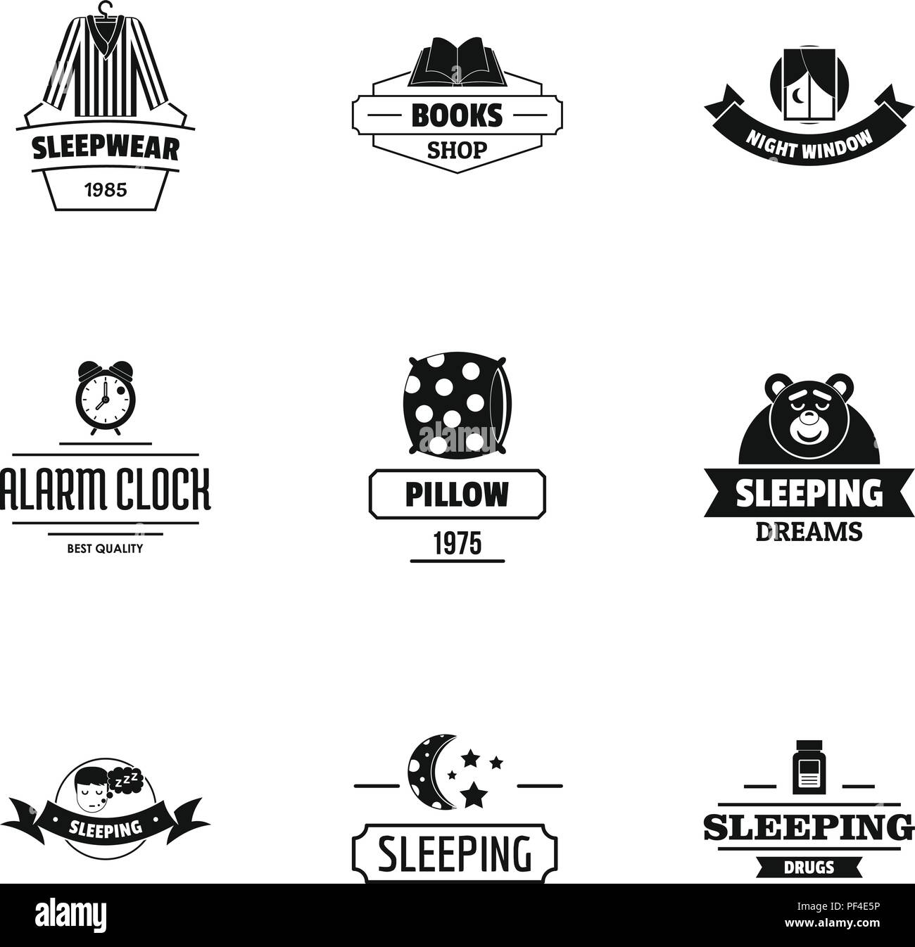 Eternal sleep logo set, simple style Stock Vector Image & Art - Alamy