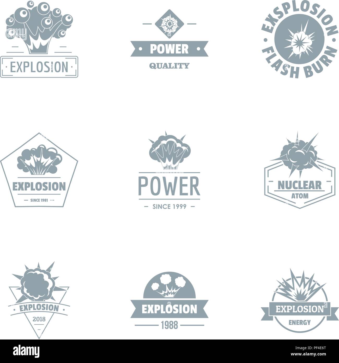 Explosion logo set, simple style Stock Vector Image & Art - Alamy