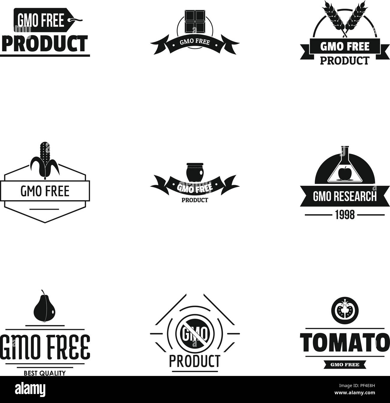 GMO clean logo set, simple style Stock Vector Image & Art - Alamy
