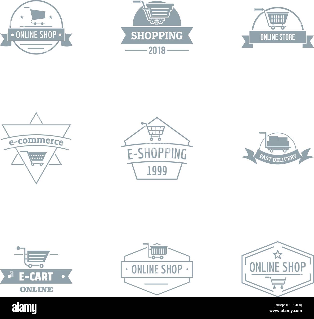 Shopping cart logo set, simple style Stock Vector Image & Art - Alamy