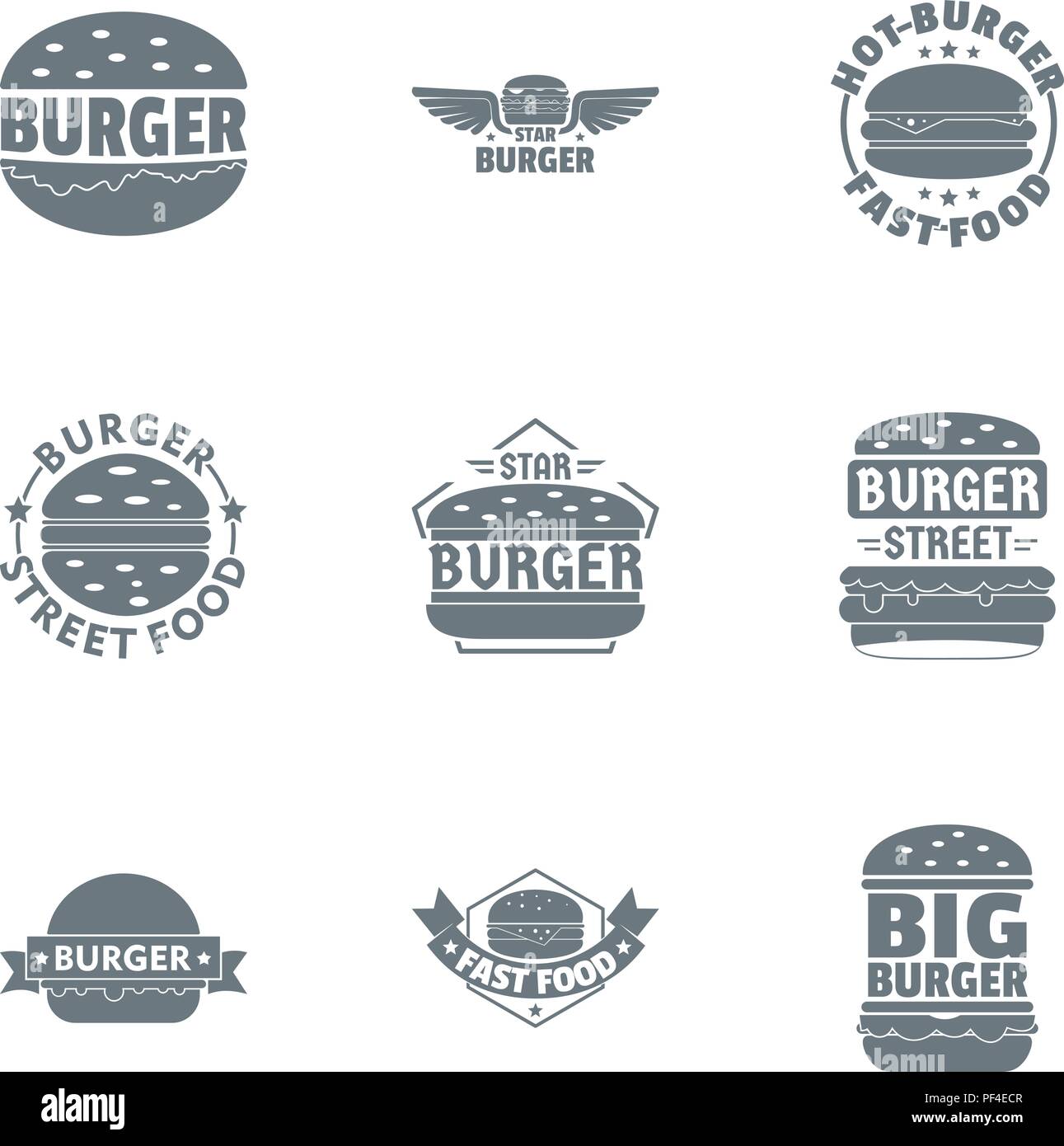 Black burger logo set, simple style Stock Vector Image & Art - Alamy