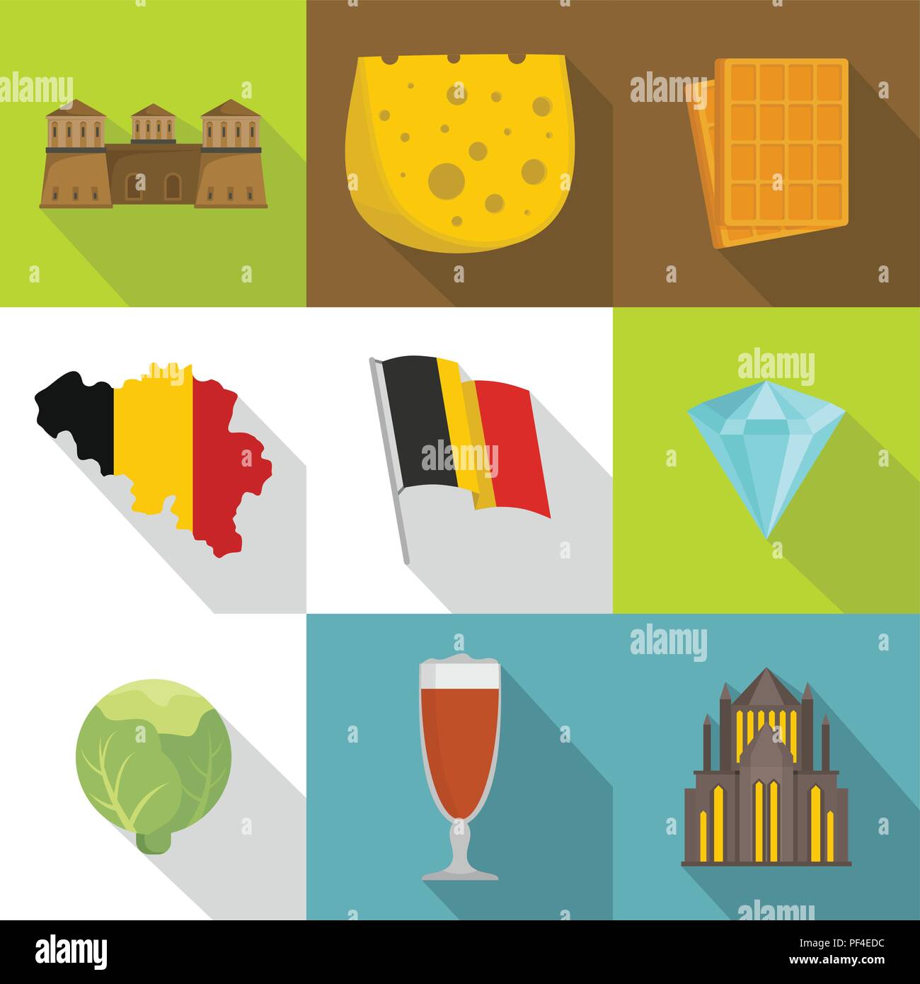 German border icons set, flat style Stock Vector Image & Art - Alamy