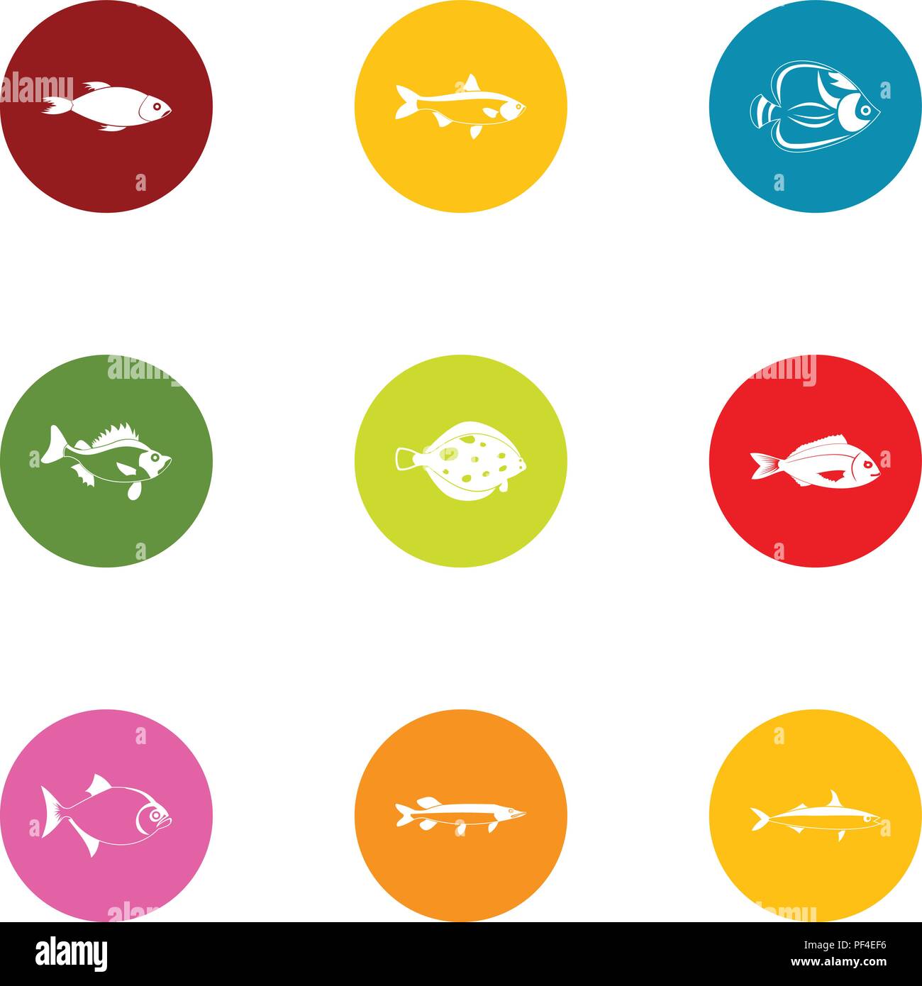 Fish breeding icons set, flat style Stock Vector Image & Art - Alamy