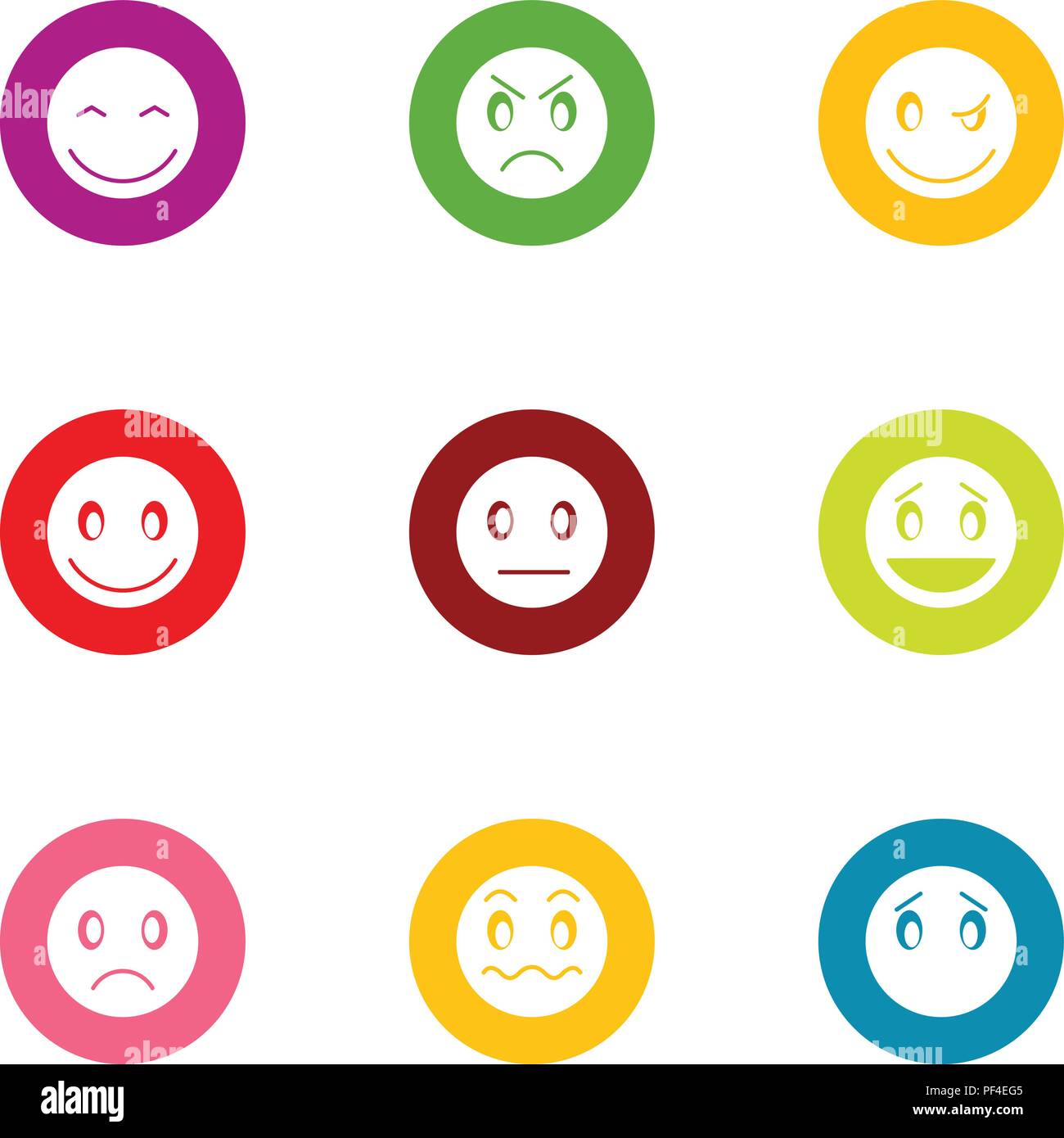 Facecheck icons set, flat style Stock Vector Image & Art - Alamy
