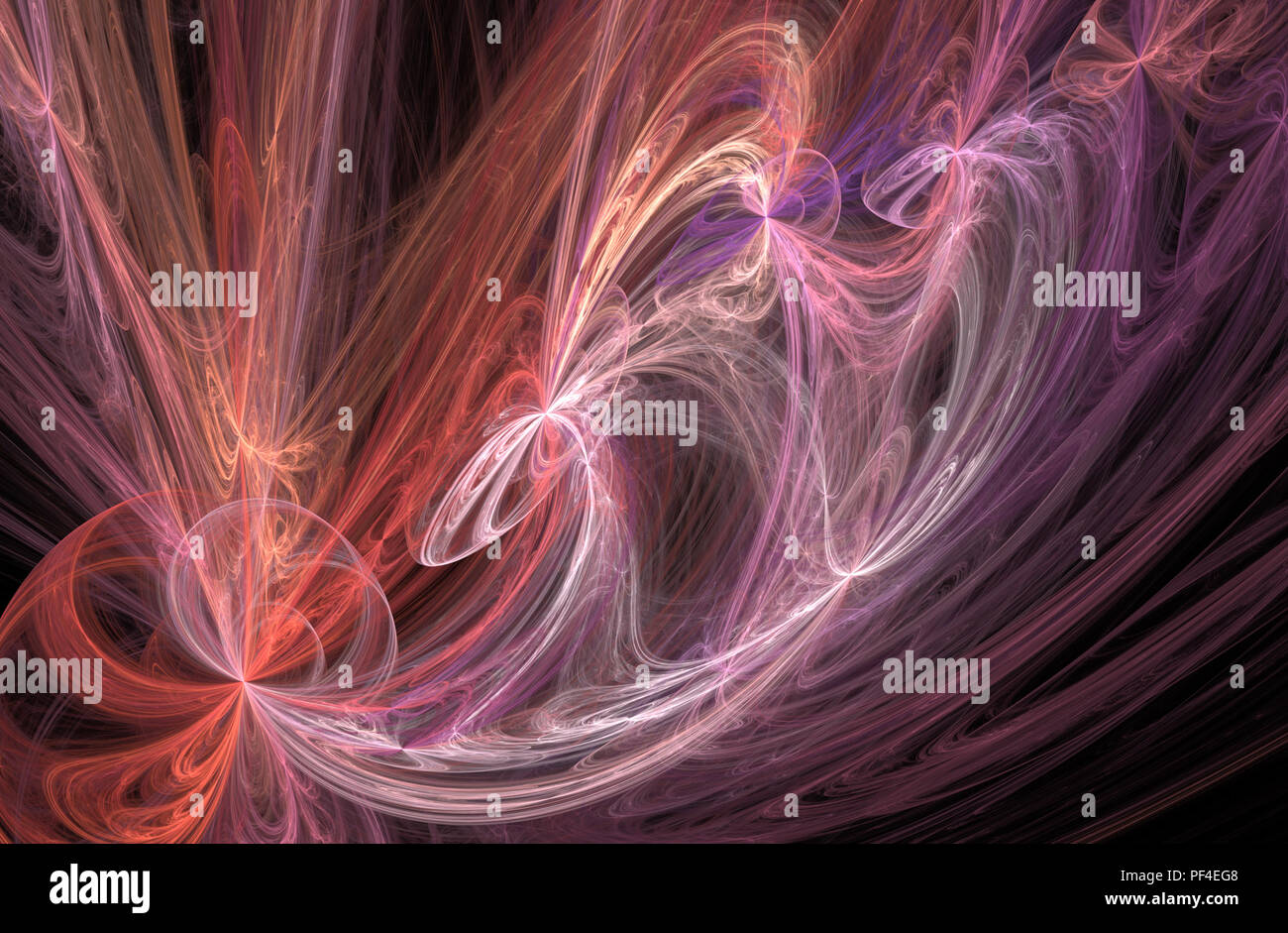 An abstract computer generated modern fractal design on dark background ...